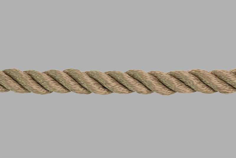 3-Strand Tan Polyester Rope | ROPE.com