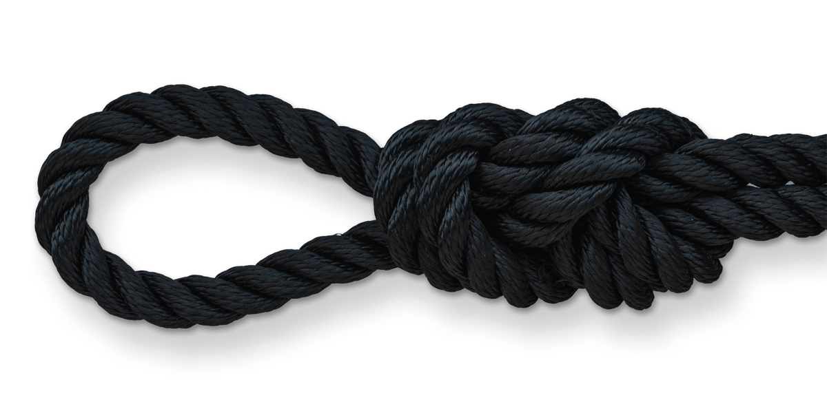 3-Strand Black Polyester Rope | ROPE.com
